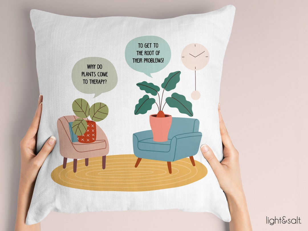 Why Do Plants Go to Therapy, Funny Therapist, Mental Health Throw ...