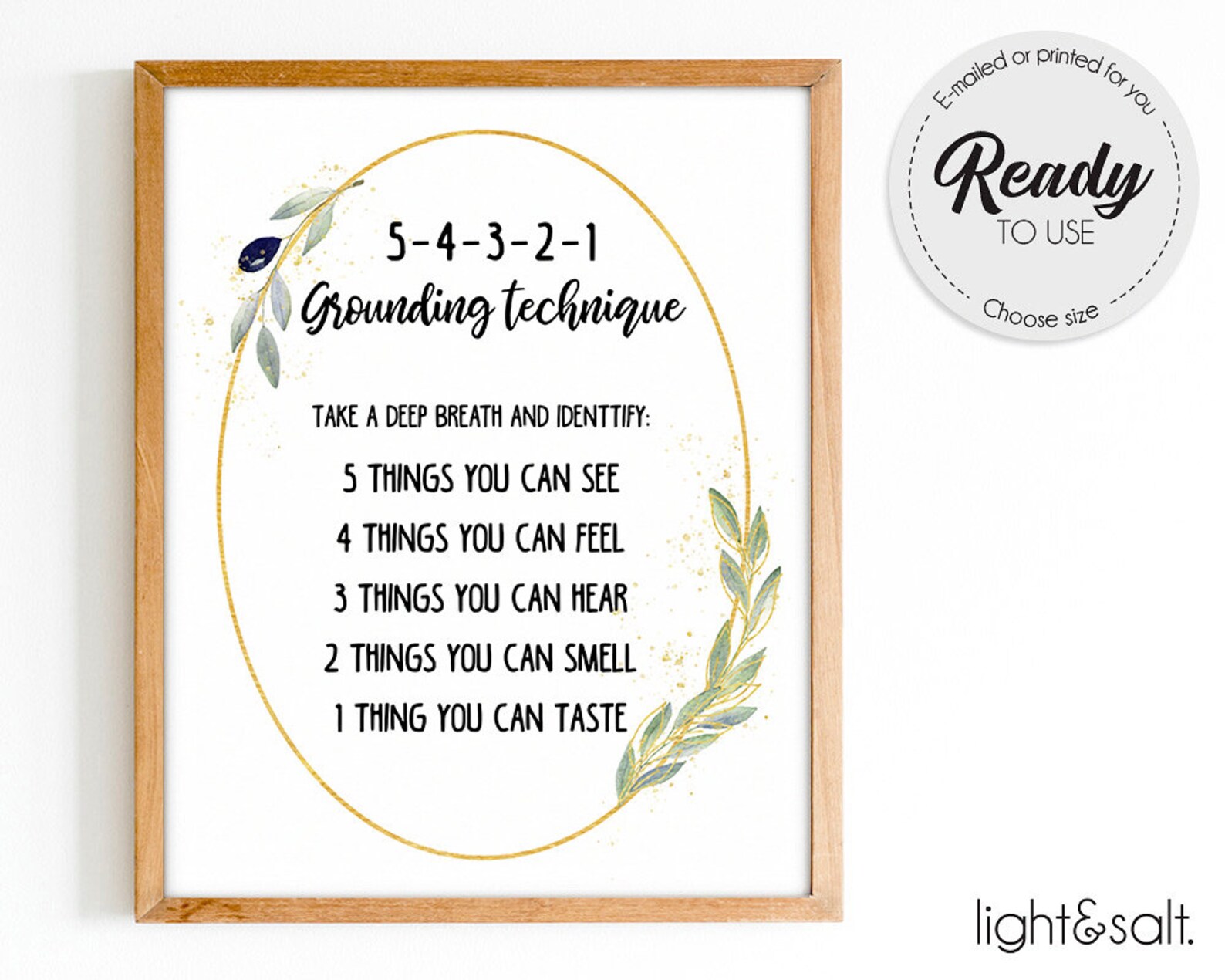 54321 Grounding Technique Poster Zones of Regulation Coping | Etsy UK