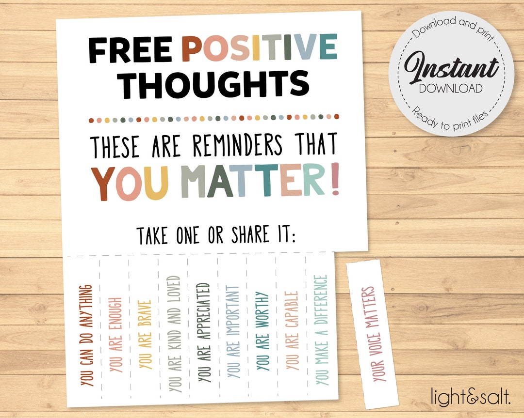 Affirmation Tear off Flyer, School Counselor Office Door Sign, Positive ...