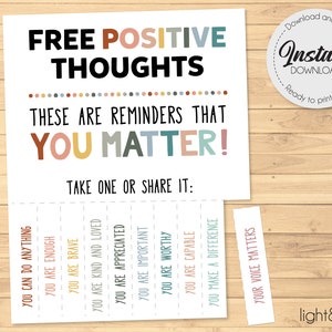 Affirmation Tear off Flyer, School Counselor Office Door Sign, Positive ...