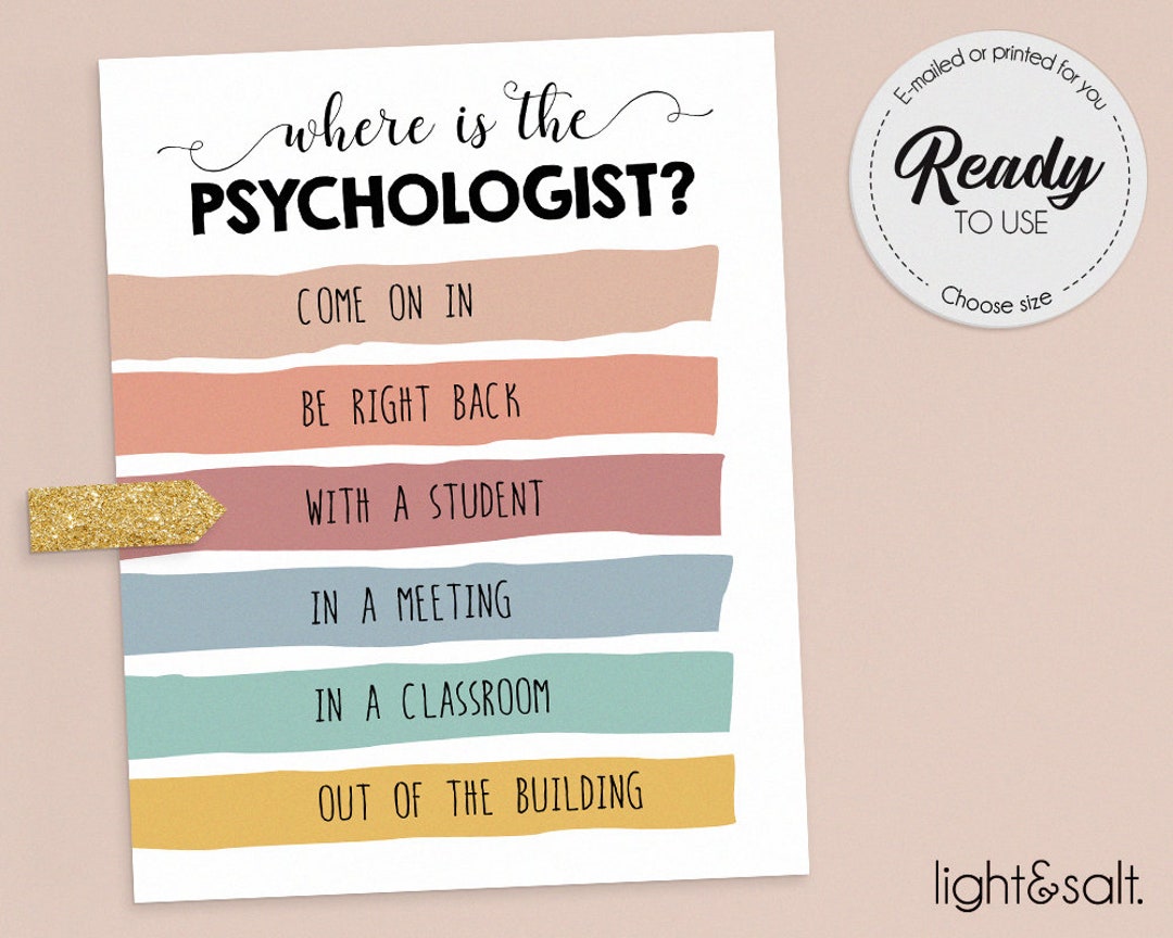 School Psychologist Office Sign, Therapy Decor (digital Download) - Etsy
