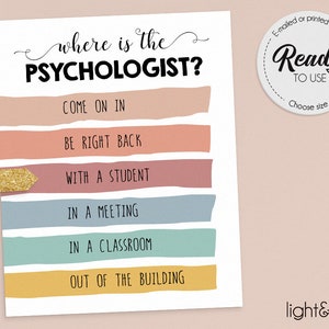 School Psychologist Door Sign Where Is The School Psychologist Therapy ...