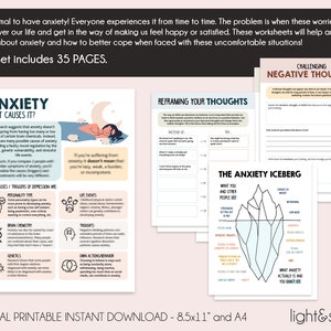 Anxiety Bundle, Anxiety Worksheets, Anxiety Journal, Therapy Worksheets ...