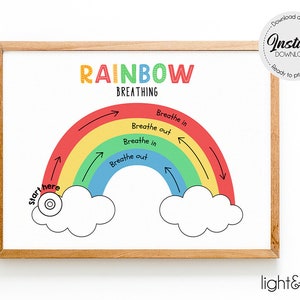 Rainbow Breathing Poster, Mindfulness Breathing, Calm Down Corner ...