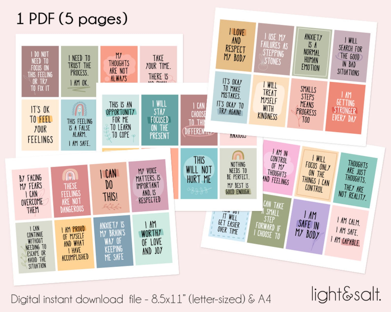 Anxiety Coping Skills Cards Anxiety Cards CBT DBT Flash - Etsy