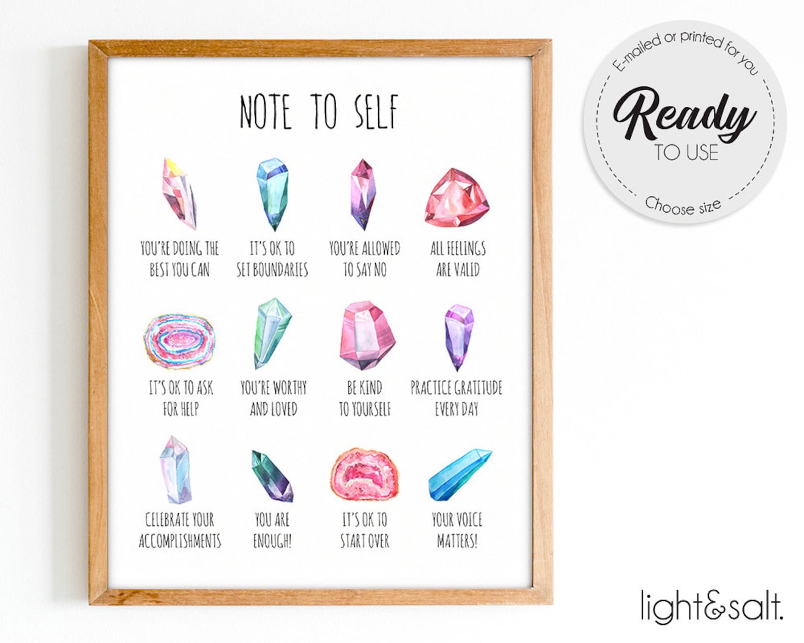 Note to Self Poster Self Care Poster Daily Check-in - Etsy
