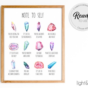 Note to Self Poster, Self Care Poster, Daily Check-in, Mindfulness ...
