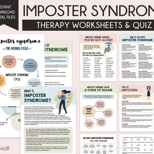 Imposter Syndrome Worksheets Self Sabotage Workbook Inner - Etsy