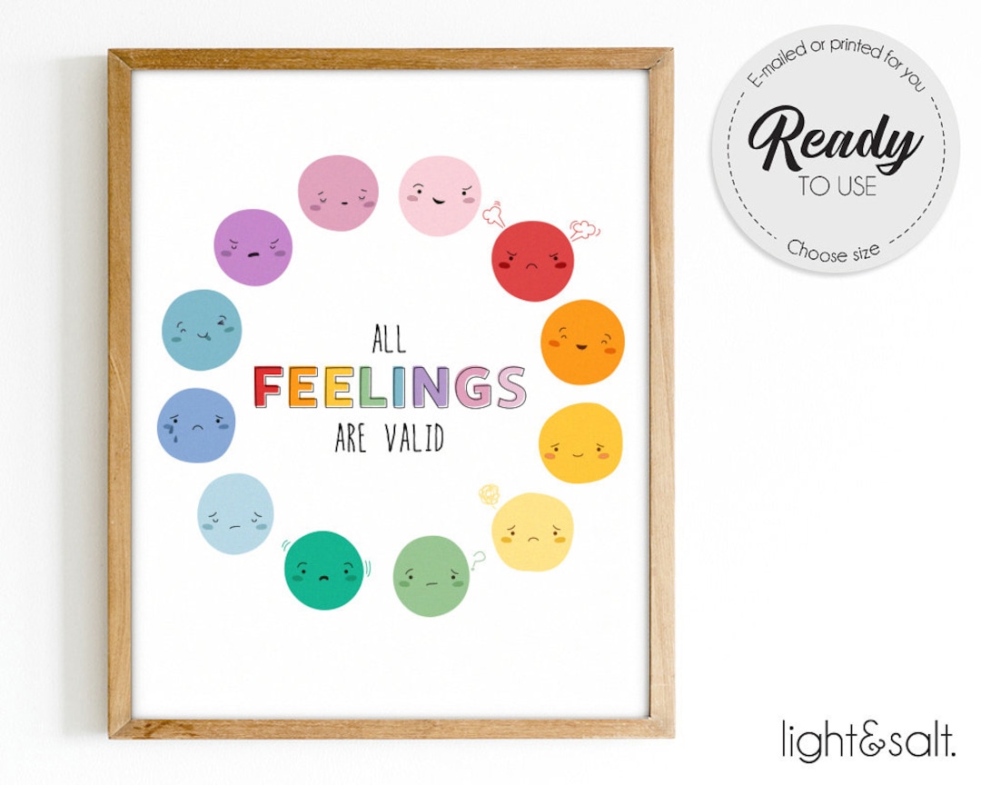 All Feelings Are Valid, Feelings Poster, All Feelings Are Welcome Here ...