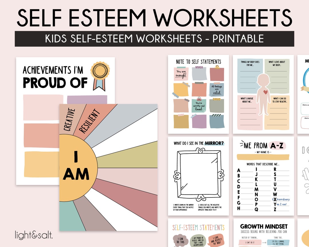 Self Esteem Worksheets for Kids, Teen Self Esteem, Teen Mental Health ...