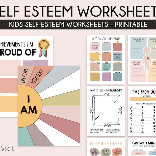 Self Esteem Worksheets for Kids Teen Self Esteem Teen Mental - Etsy