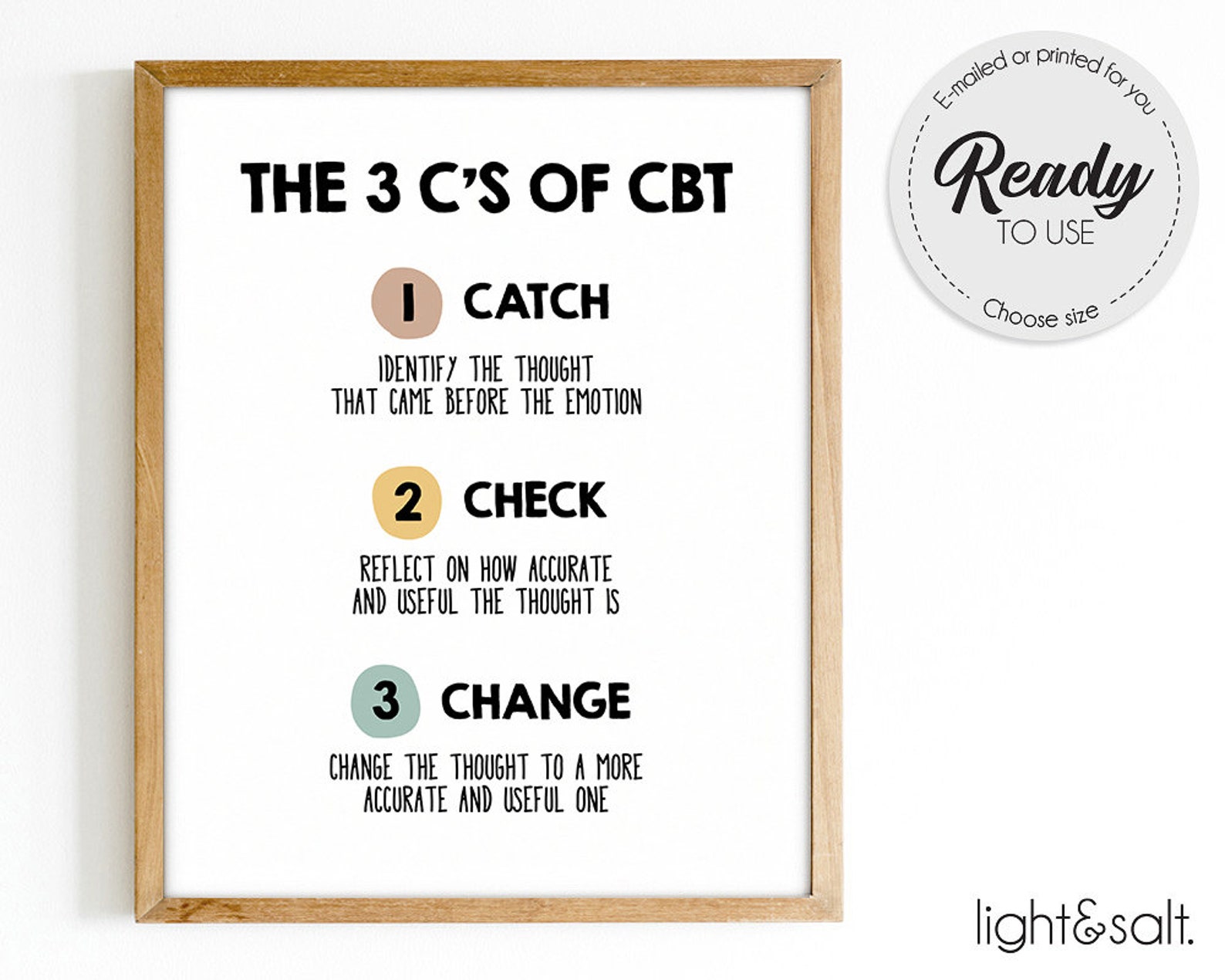 The 3 Cs of CBT Poster Mental Health Poster Coping Skills - Etsy