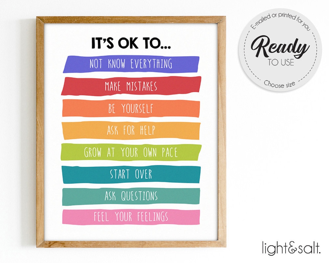 It's Okay to Make Mistakes, It's Ok, Therapy Poster, Therapy Office ...