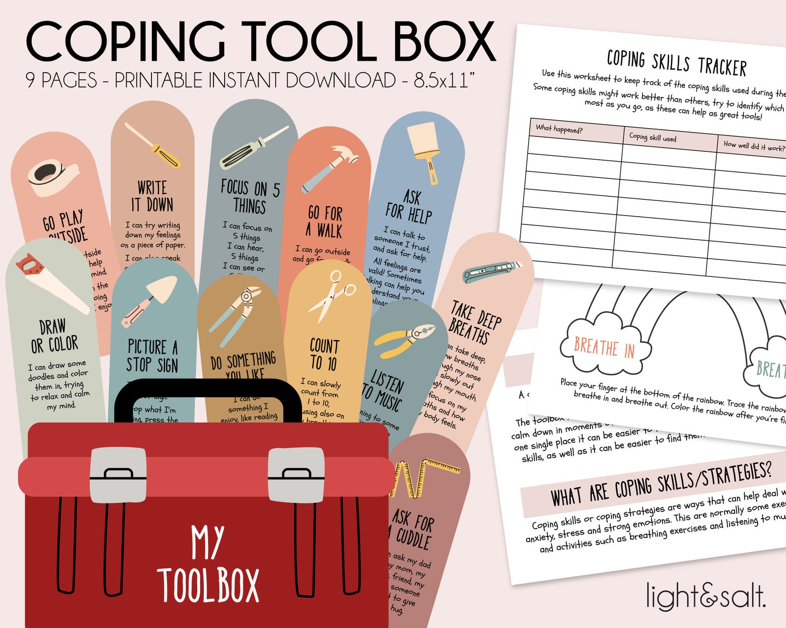 Coping Skills Tool Box, Self Regulation, Feelings Poster, Anxiety Cards ...