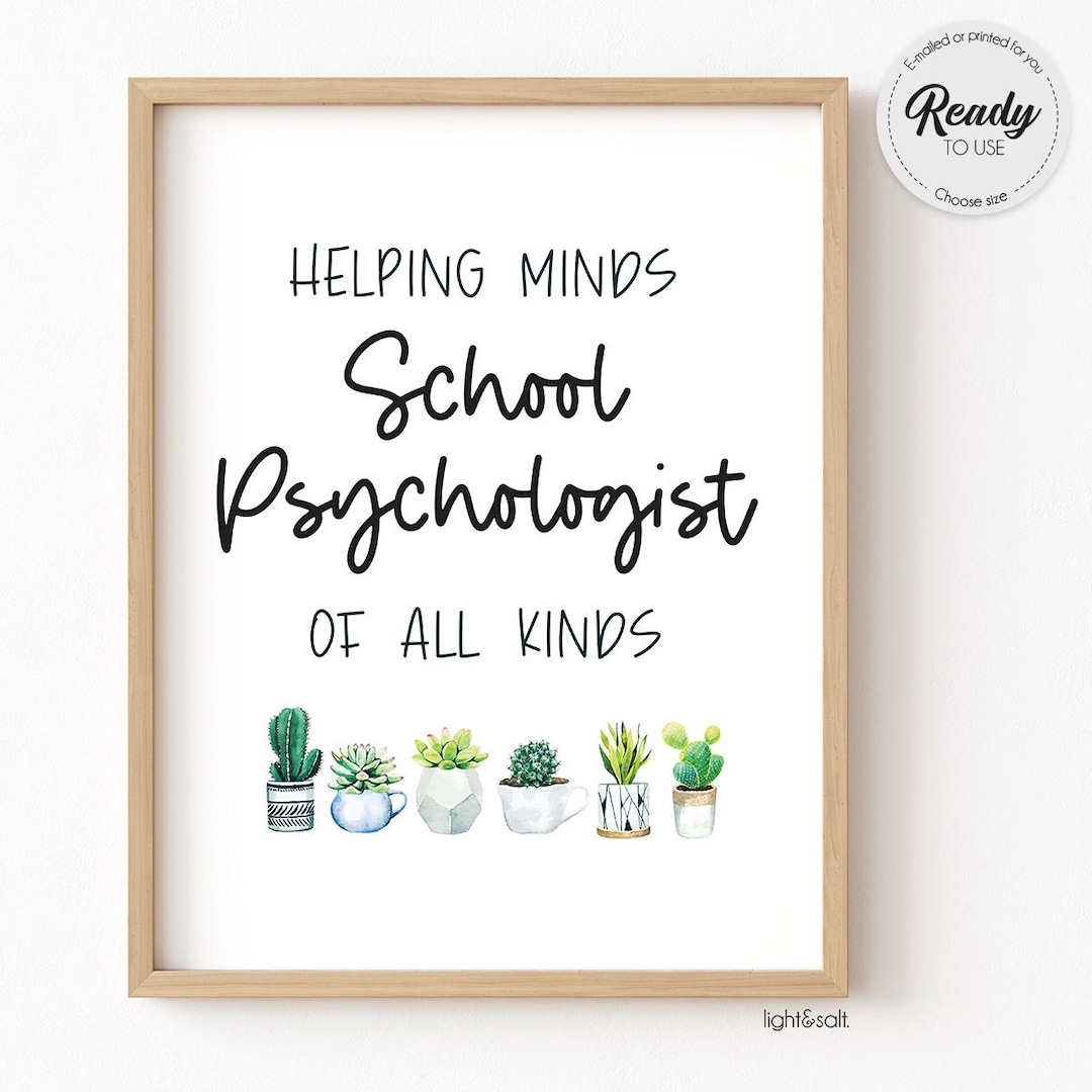 School Psychologist Sign, Helping Minds of All Kinds, Printable Poster ...