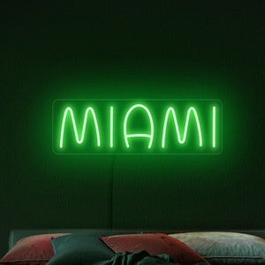 Miami Led Sign, Miami Neon Sign, Miami Sign, City Neon Sign, Miami City ...