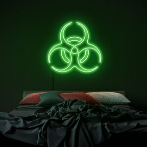 Biohazard Neon Sign Biohazard Sign Biohazard Logo Sign - Etsy