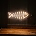 Skeleton Fish Neon, Fish Skeleton Sign, Fishing Neon Sign, Fish Neon ...