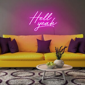 Hell Yeah Neon Sign, Hell Yeah Led Sign, Hell Yeah Neon Light, Hell ...