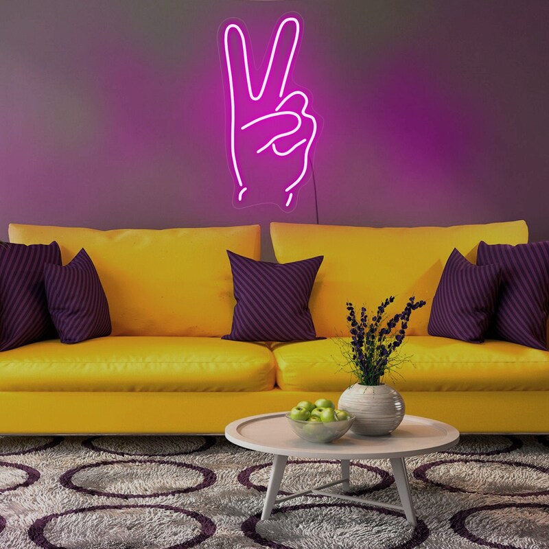 Neon Peace Sign - Etsy