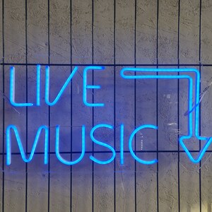 Live Music Neon Sign, Live Music Sign, Music Neon Light, Music Led Sign ...