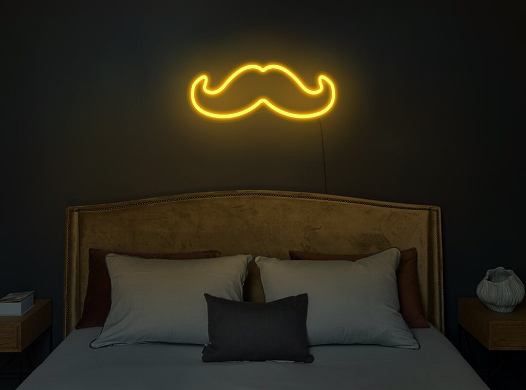 Mustache Led Sign, Mustache Neon Sign, Mustache Sign, Barbershop Neon ...