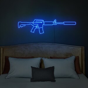 M416 Neon Sign,m416 Rifle Neon Sign,m416 Led Sign,m 16 Neon Sign,rifle ...