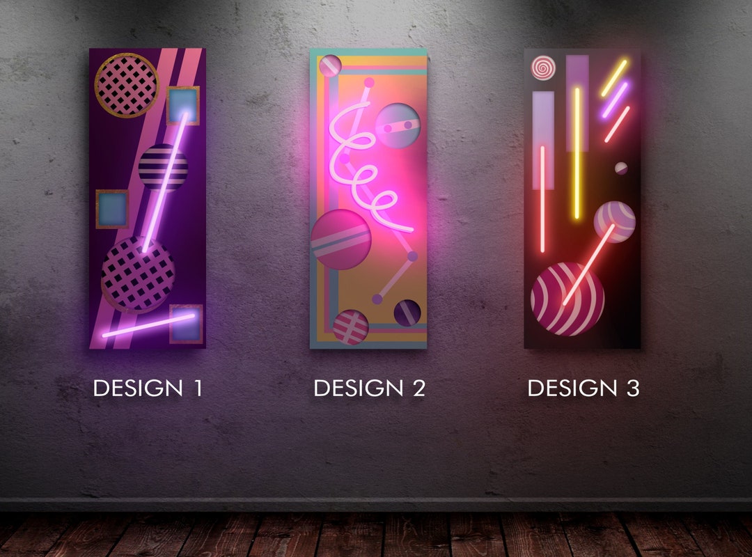 Abstract Wall Art Neon Sign, Abstract Light up Sign, Geometric Neon ...