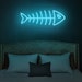 Skeleton Fish Neon Fish Skeleton Sign Fishing Neon Sign - Etsy