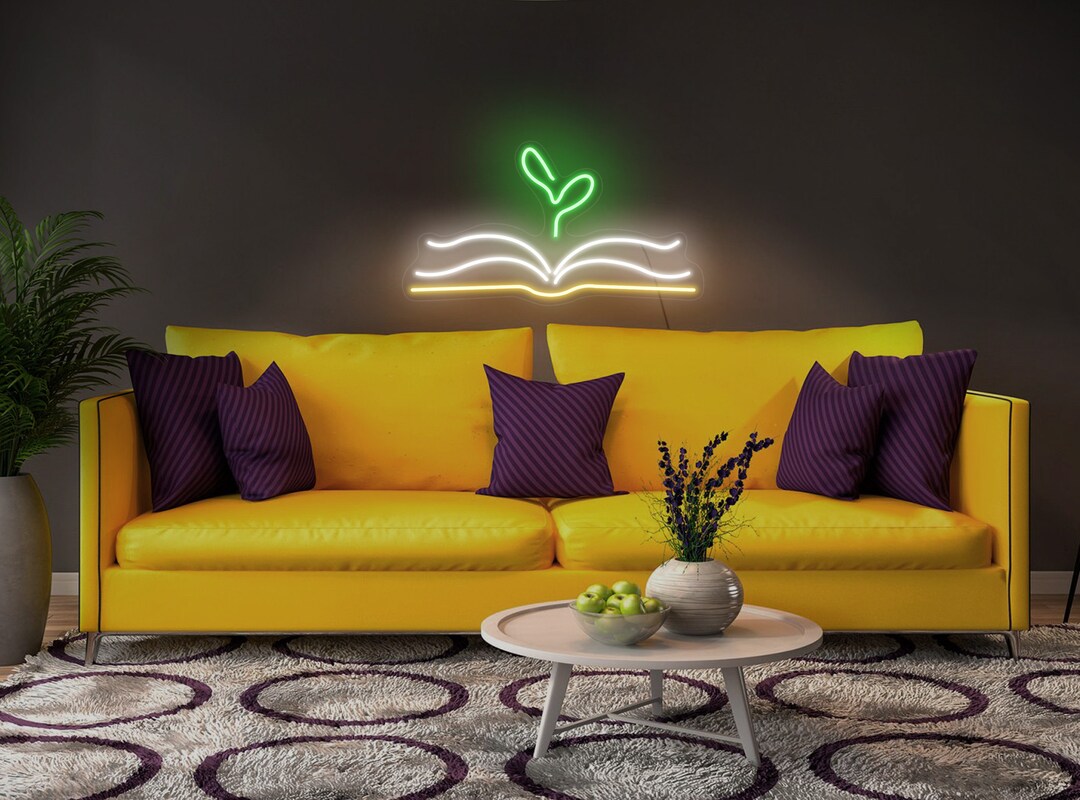 Book Neon Sign Library Neon Sign Library Light Signbook Led - Etsy
