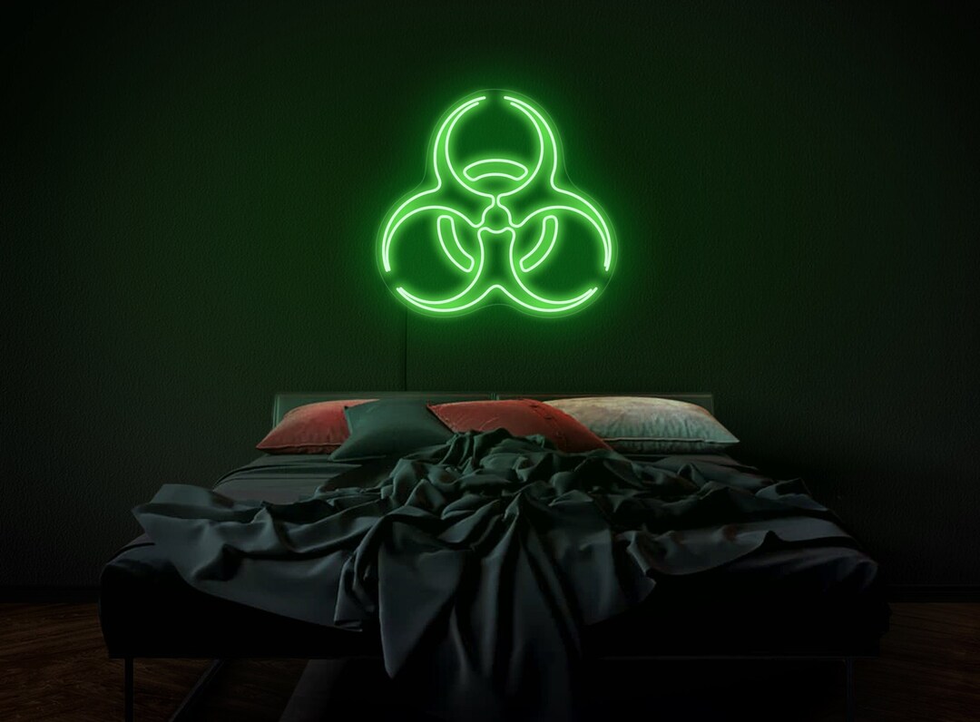 Biohazard Neon Sign Biohazard Sign Biohazard Logo Sign - Etsy
