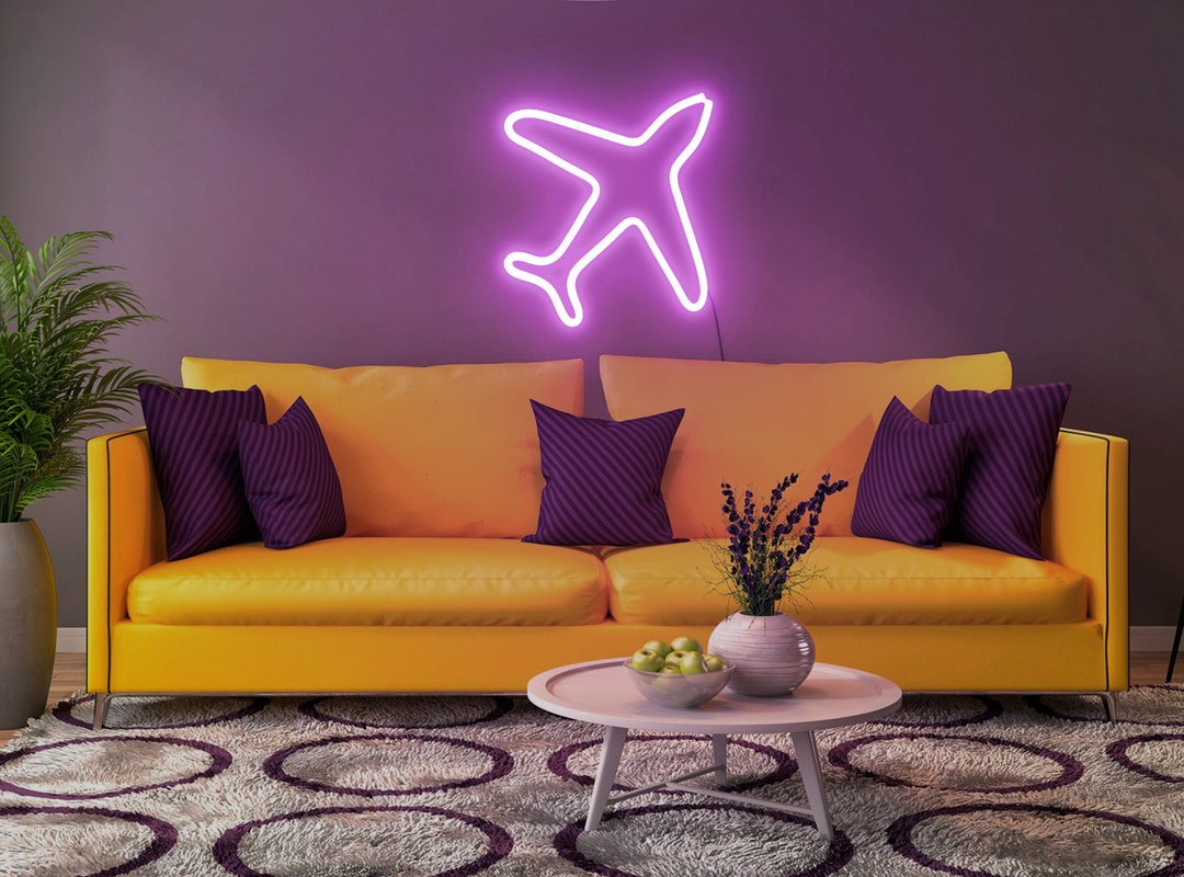 Plane Neon Sign,plane Neon Light,plane Led Sign,plane Wall Decor,plane ...