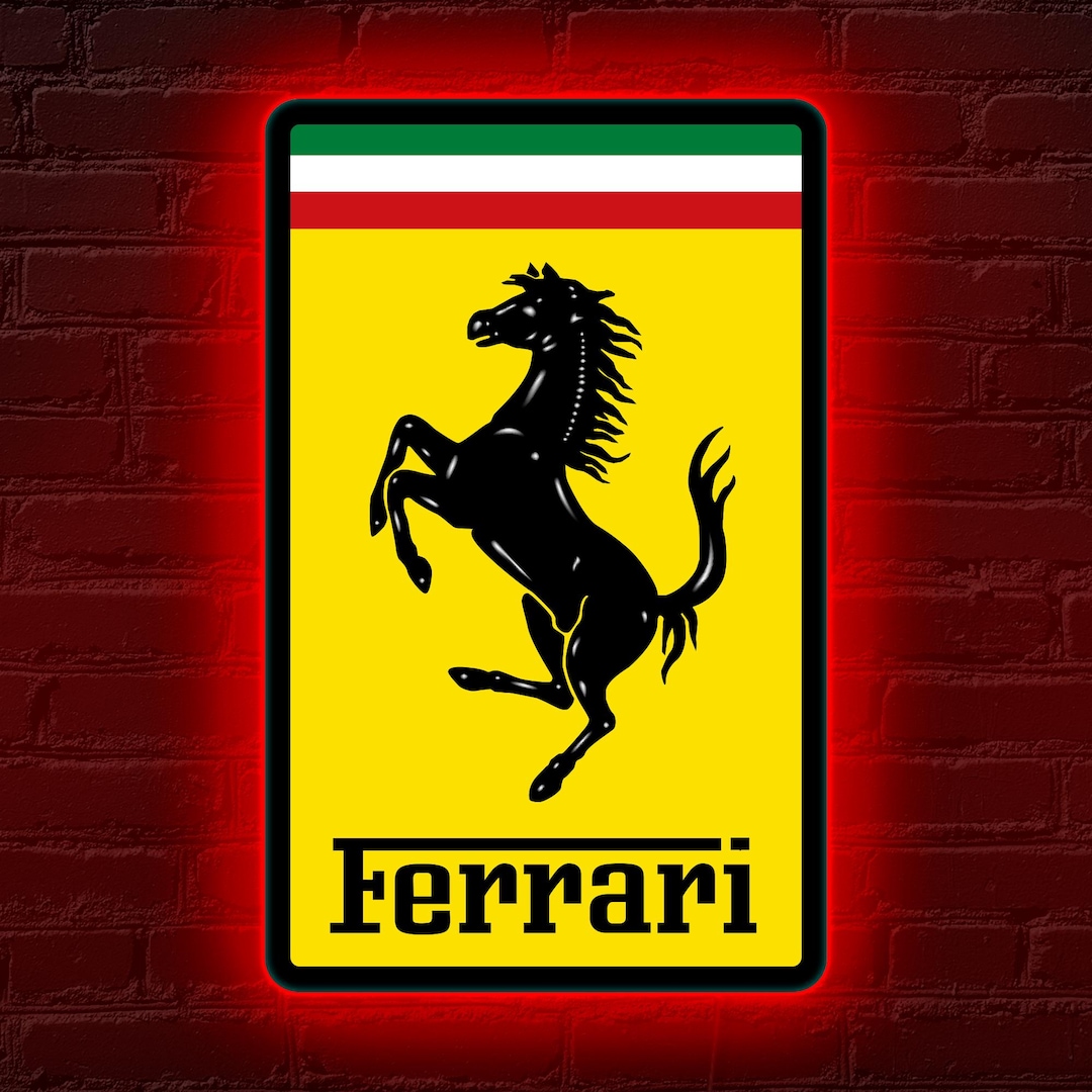 Ferrari Neon Sign, Ferrari Logo Wall Art, Ferrari Led Sign, Ferrari ...