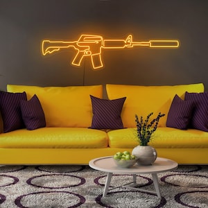 M416 Neon Sign,m416 Rifle Neon Sign,m416 Led Sign,m 16 Neon Sign,rifle ...