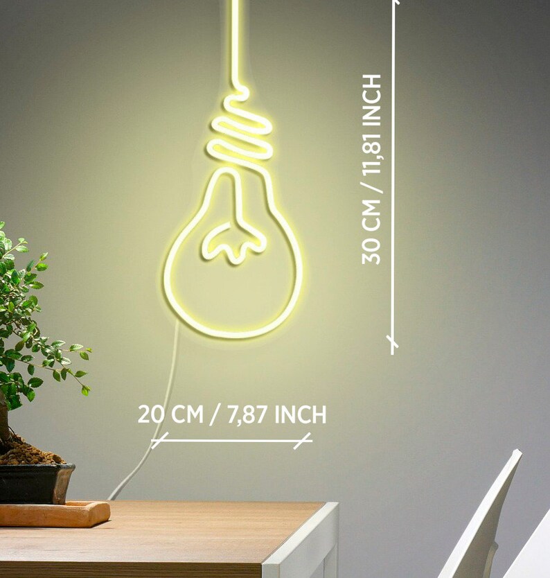 Light Bulb Neon Lightlight Bulb Neon Signneon Sign Light | Etsy