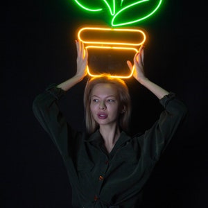 Plant Neon Sign, Plant Led Sign, Flower Neon Sign, Flower Neon Light ...