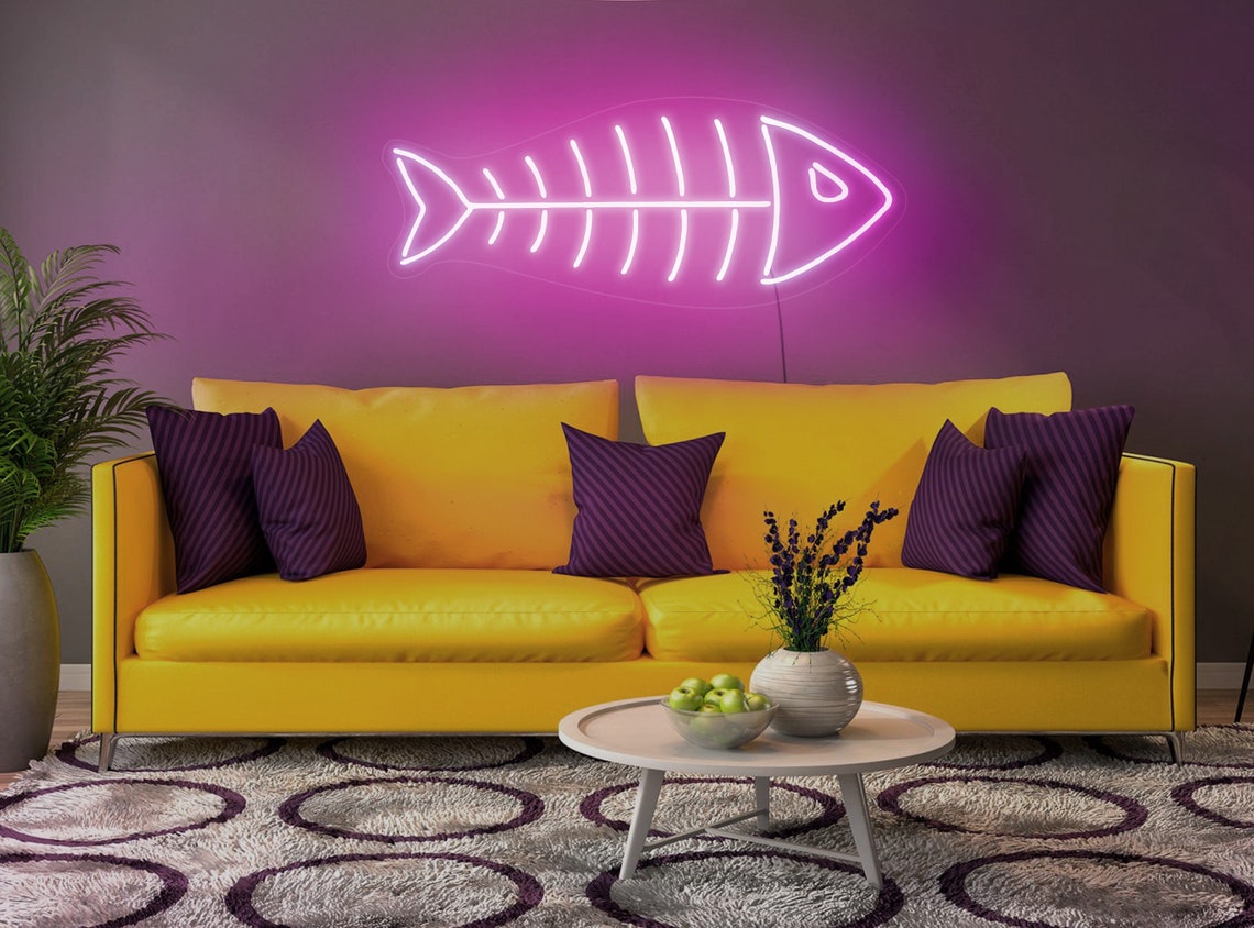 Fish neon signFish neon lightFish led signFish wall | Etsy