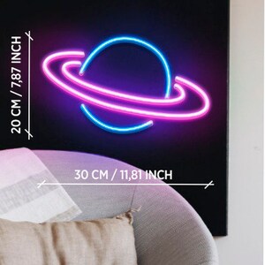 Planet Neon Sign, Saturn Neon Sign, Planet Led Sign, Space Neon Sign ...