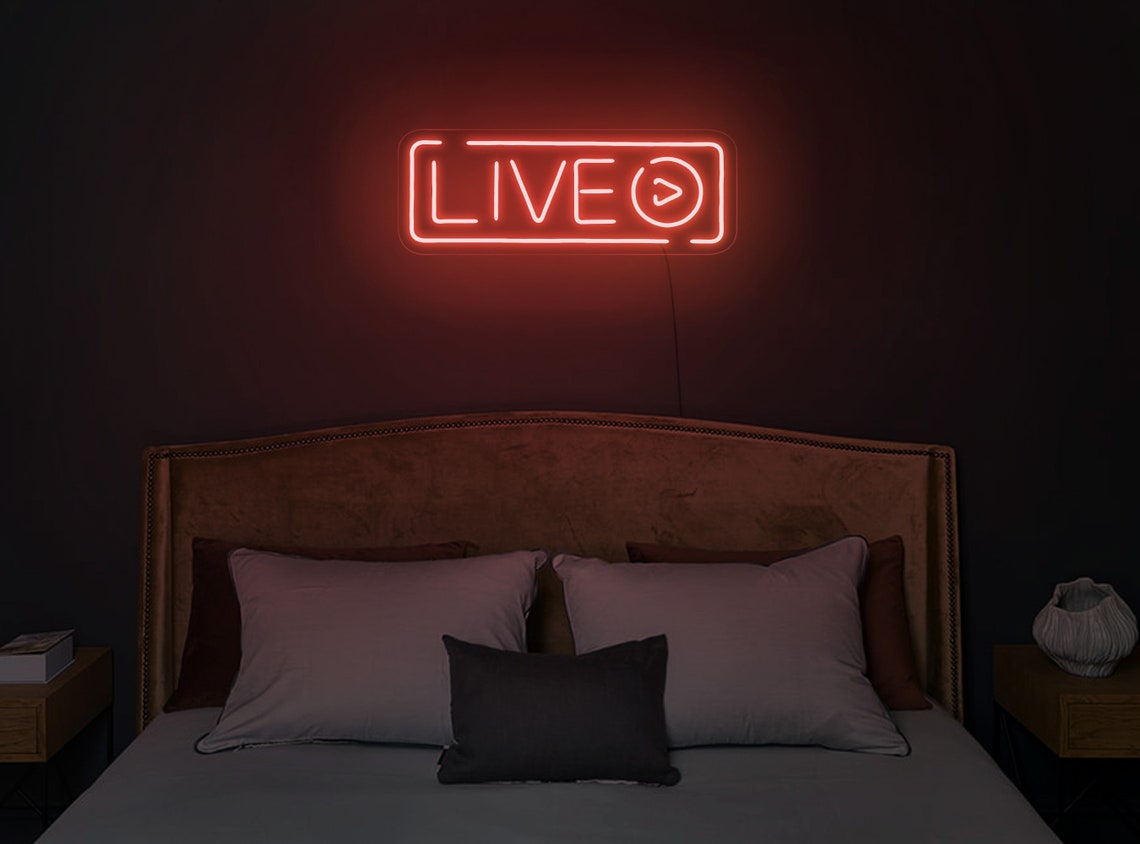 Live neon signLive neon lightLive led signPlay neon | Etsy