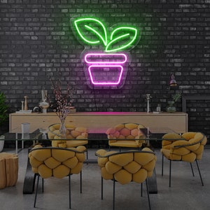Plant Neon Sign, Plant Led Sign, Flower Neon Sign, Flower Neon Light ...