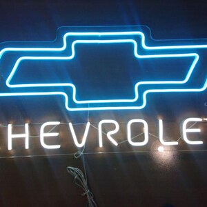 Chevrolet Neon Sign, Chevrolet Led Sign, Chevrolet Logo, Garage Neon ...