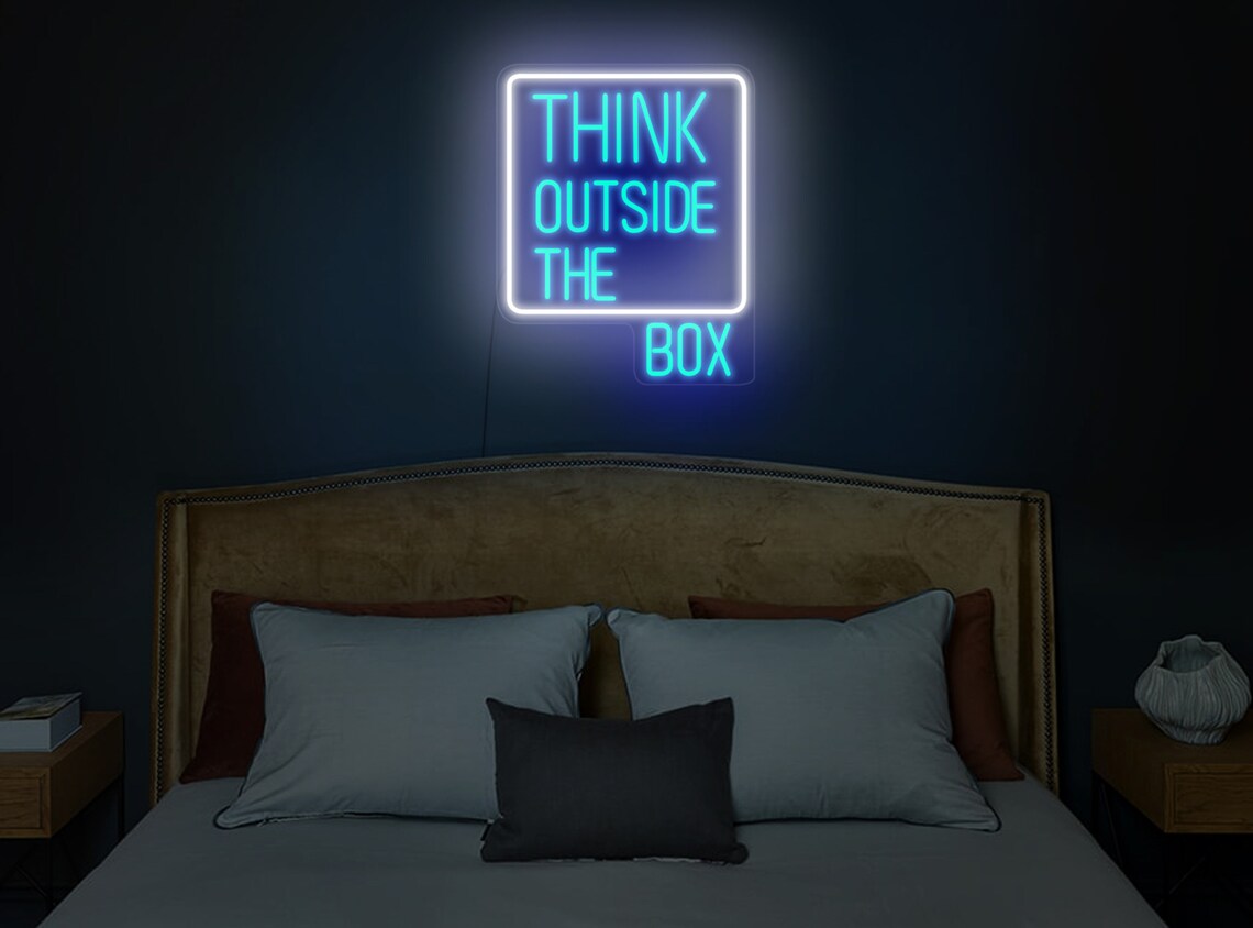 Think Outside the Box Neon Sign Think Outside the Box Decor | Etsy