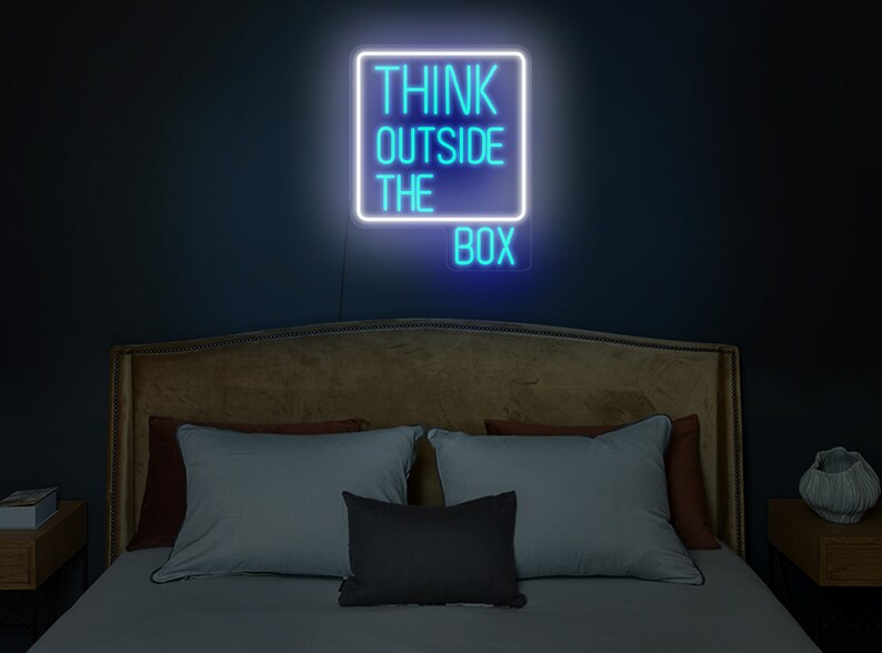 Think Outside the Box Neon Sign Think Outside the Box Decor - Etsy