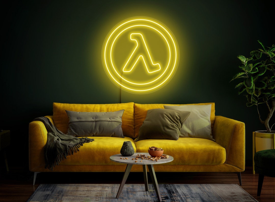 Half Life Neon Sign, Half Life Logo, Half Life Led Sign, Gamer Neon ...