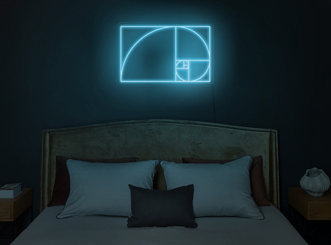 Golden Ratio Neon Light, Fibonacci Light Sign, Geometric Neon Sign ...