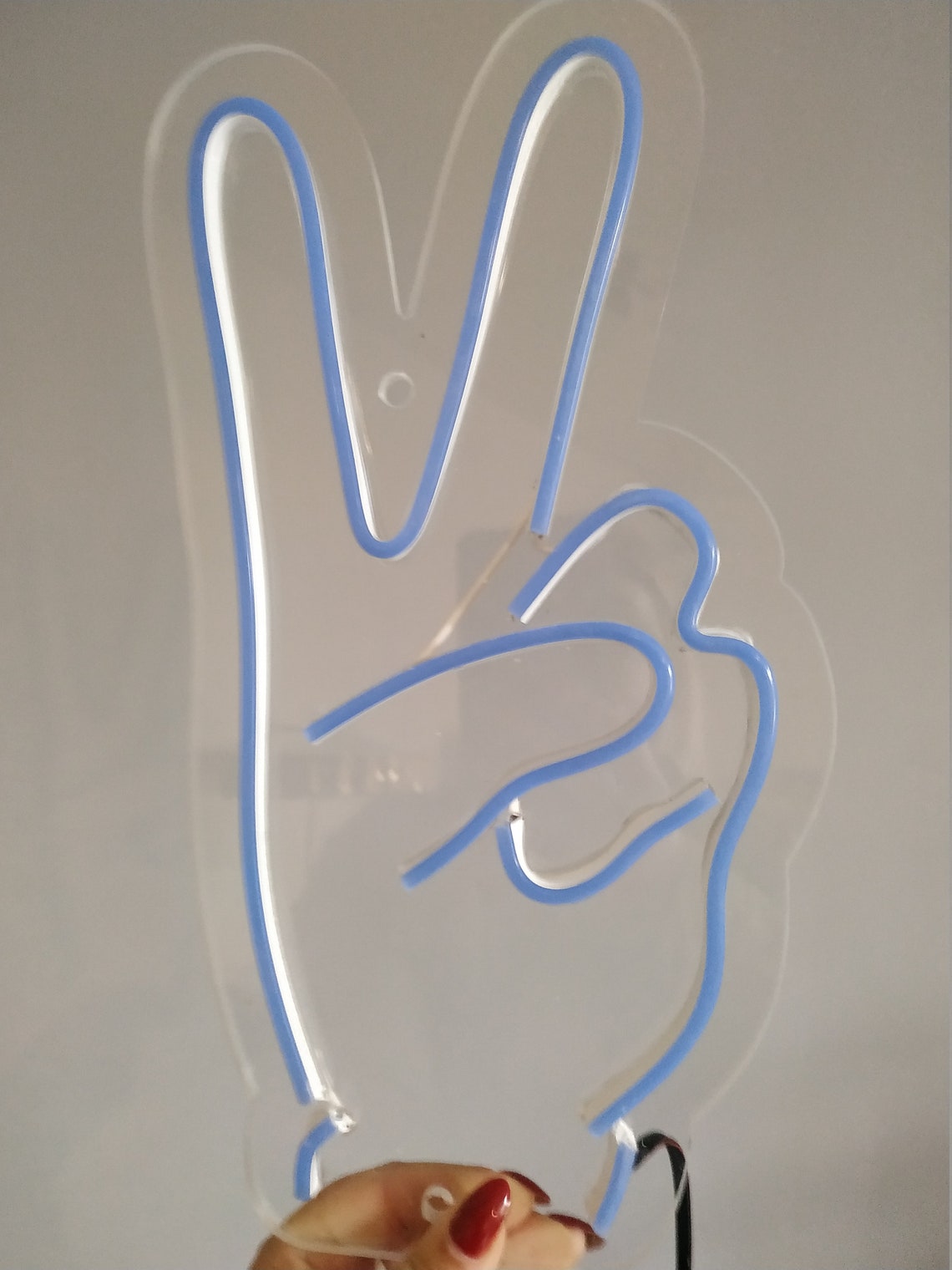 Peace neon signHand neon signLed neon sign handNeon light | Etsy