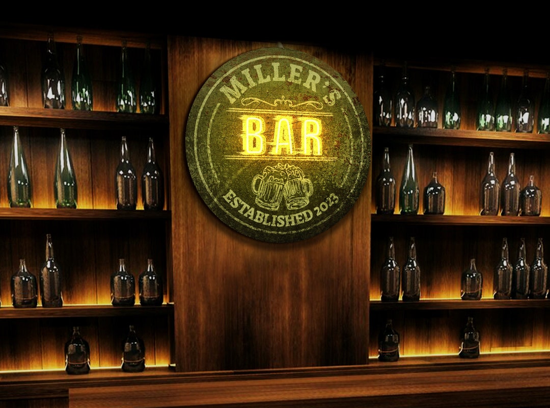 Custom Bar Led Signs, Personalized Bar Sign Lights, Light up Bar Sign ...