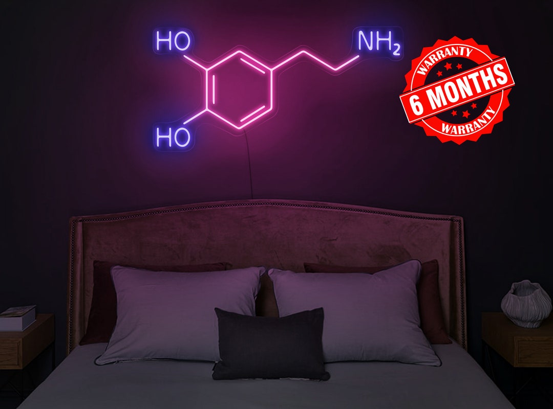 Dopamine Led Sign, Dopamine Neon Sign, Molecule Neon Sign, Chemistry ...