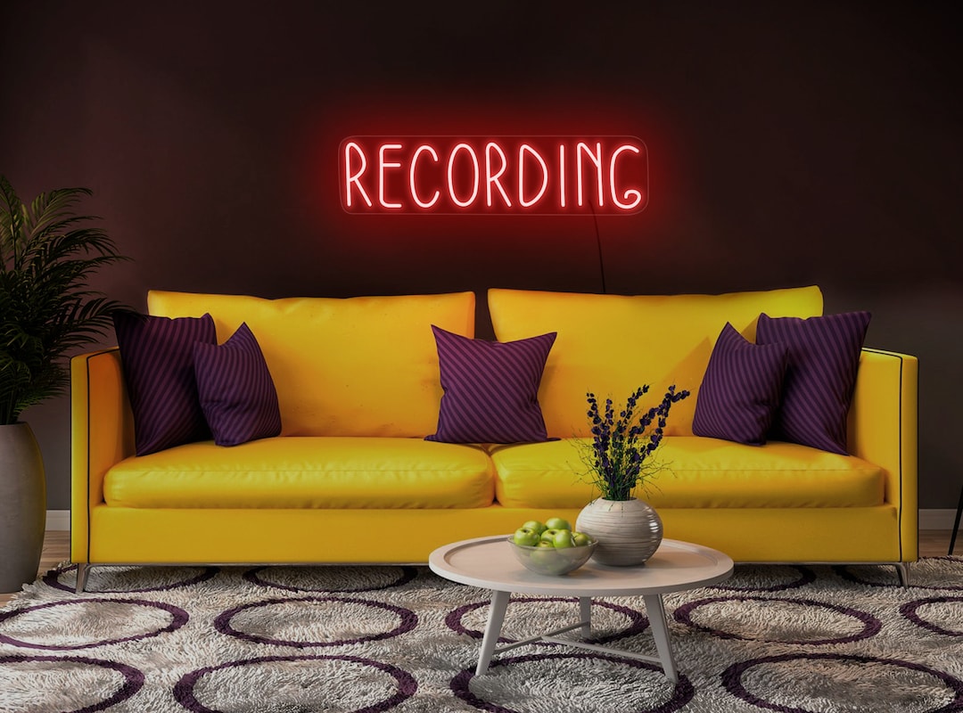 Recording Neon Sign, Recording Light Sign, Recording Studio Light up ...
