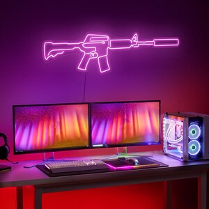 M416 Neon Sign,m416 Rifle Neon Sign,m416 Led Sign,m 16 Neon Sign,rifle ...
